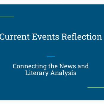 Current Events Reflection (Social Emotional and Literary Connections ...