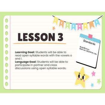 Open Syllables - Lesson 3 of 5 :: Lesson Plans :: California Educators ...