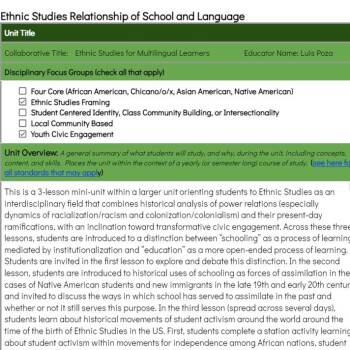 Mini Unit Plan and Resources- Relationship of School and Language ...
