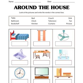 Around the House Vocabulary Matching Worksheet :: Resources ...