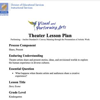 Kindergarten Theater Lesson Plan :: Resources :: California Educators ...