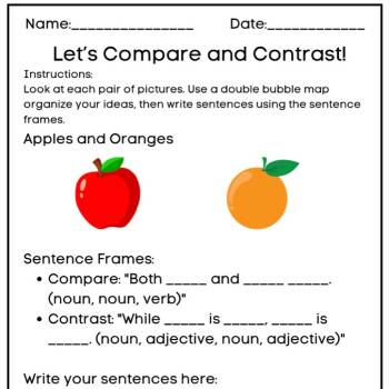 Let’s Compare and Contrast Worksheet :: Resources :: California Educators Together