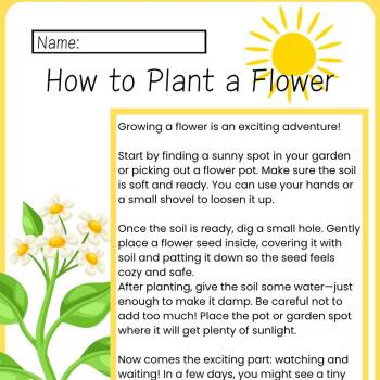 How to Plant a Flower Informational Reading & Writing :: Resources ...