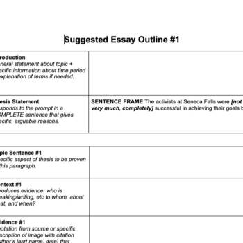 Suggested Essay Outline 1 (PDF Version) :: Resources :: California ...
