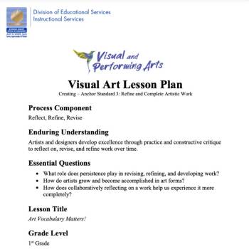 1st Grade Visual Arts Lesson Plan :: Resources :: California Educators ...