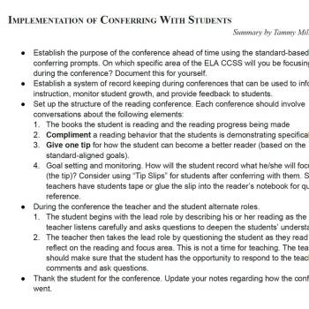 Implementation of Conferring With Students :: Resources :: California ...