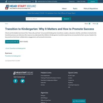 Transition to Kindergarten: Why it Matters & How to Promote Success ...