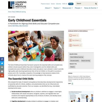 Early Childhood Essentials Framework :: Resources :: California Educators Together