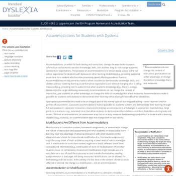 IDA: Accommodations for Students with Dyslexia :: Resources ...