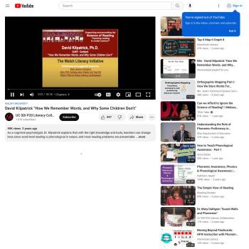 How We Remember Words and Why Some Children Don’t (David Kilpatrick ...