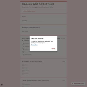 Causes of WWII 1/2 Exit Ticket :: Resources :: California Educators ...