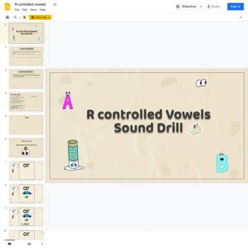 R-Controlled Vowels Sound Drill :: Resources :: California Educators Together