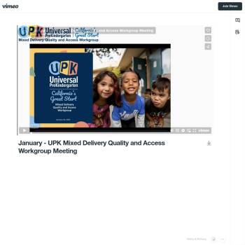January UPK Mixed Delivery Workgroup Meeting Recording :: Resources ...