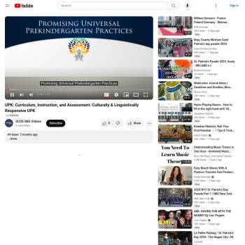 Promising Universal Prekindergarten Practices Video Series: Culturally ...