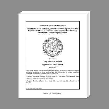 UPK Mixed Delivery Quality and Access Workgroup Report - Final Version ...