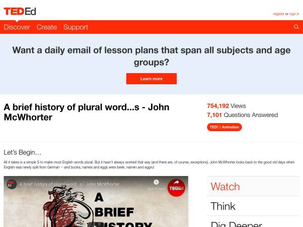 A brief history of plural word...s - John McWhorter :: Resources ...