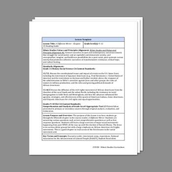 CVUSD UNIT FOUR: Lesson 3: A Different Mirror - Chapter 15 Reading ...