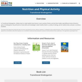 Nutrition and Physical Activity :: Resources :: California Educators ...