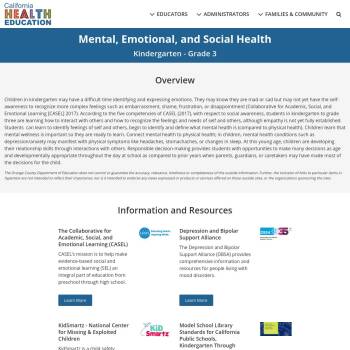 Mental, Emotional, and Social Health :: Resources :: California ...