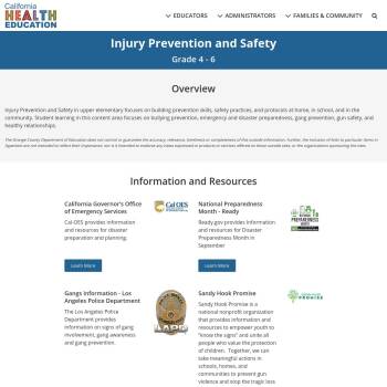 Injury Prevention and Safety :: Resources :: California Educators Together
