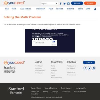 Solving the Math Problem :: Resources :: California Educators Together