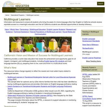 Multilingual Learners :: Resources :: California Educators Together