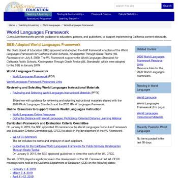 World Languages Framework :: Resources :: California Educators Together