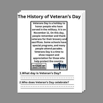 Veteran's Day Worksheet :: Resources :: California Educators Together