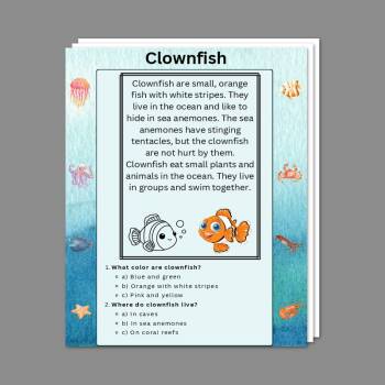 Clownfish Worksheet :: Resources :: California Educators Together