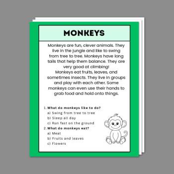 Monkeys Worksheet :: Resources :: California Educators Together