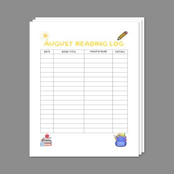 August Reading Log (chart) :: Resources :: California Educators Together