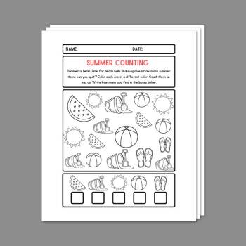 Summer Counting Worksheet :: Resources :: California Educators Together