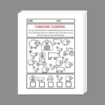 Farmyard Counting Worksheet :: Resources :: California Educators Together