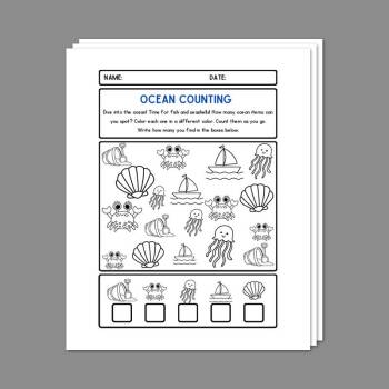 Ocean Counting Worksheet :: Resources :: California Educators Together