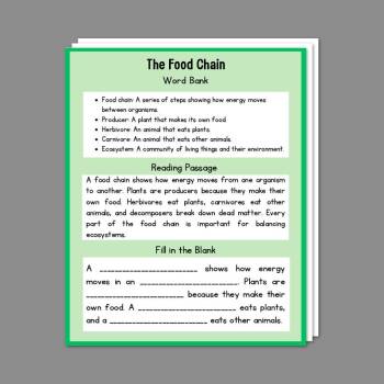 The Food Chain Reading Passage :: Resources :: California Educators ...
