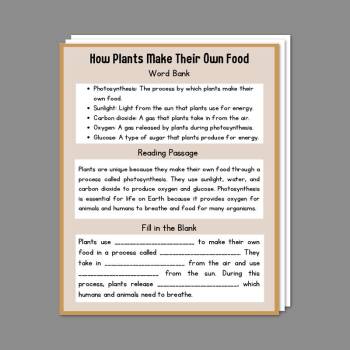 How Plants Make Their Own Food Reading Passage :: Resources ...