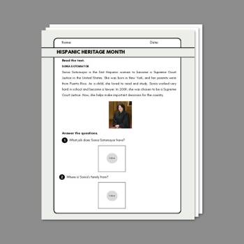 Adapted Reading Hispanic Heritage Month Famous People :: Resources ...