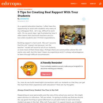 5 Tips for Creating Real Rapport With Your Students :: Resources ...