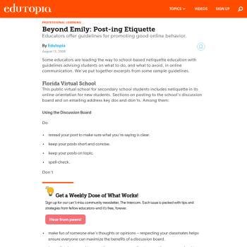 Beyond Emily: Post-ing Etiquette :: Resources :: California Educators ...
