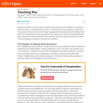 Teaching War :: Resources :: California Educators Together
