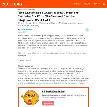 The Knowledge Funnel: A New Model for Learning by Elliot Washor and ...