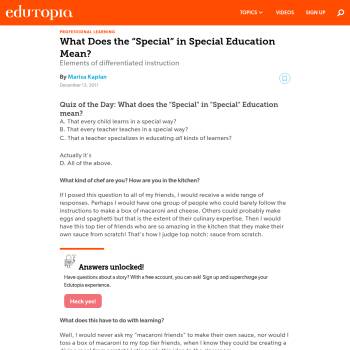 What Does the “Special” in Special Education Mean? :: Resources ...