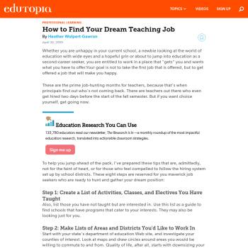 How to Find Your Dream Teaching Job :: Resources :: California ...