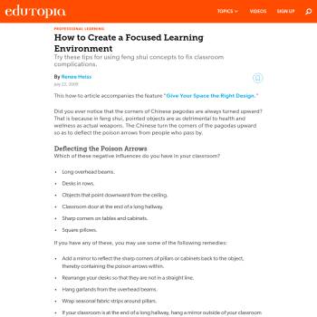 How to Create a Focused Learning Environment :: Resources :: California ...