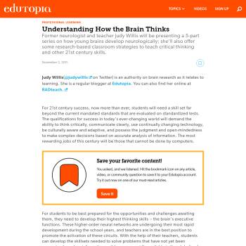 Understanding How the Brain Thinks :: Resources :: California Educators ...