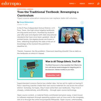 Toss the Traditional Textbook: Revamping a Curriculum :: Resources ...