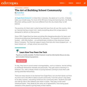 The Art of Building School Community :: Resources :: California ...
