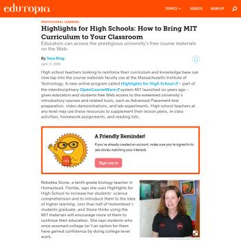 Highlights for High Schools: How to Bring MIT Curriculum to Your ...