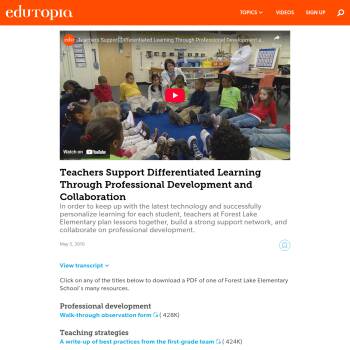 Teachers Support Differentiated Learning Through Professional ...