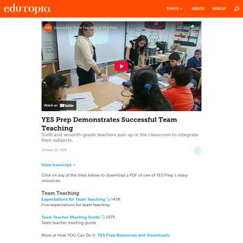 YES Prep Demonstrates Successful Team Teaching :: Resources ...
